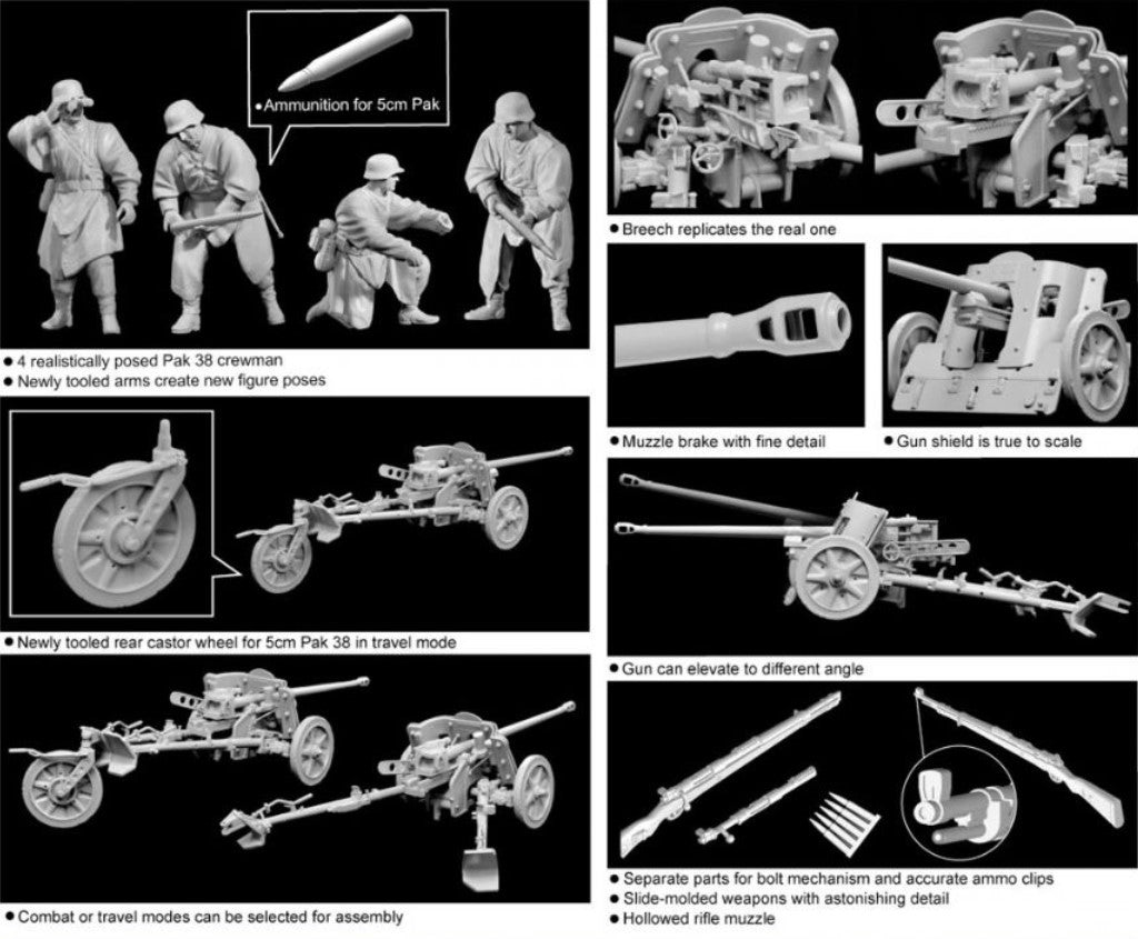 DRAGON (1/35) 5cm Pak 38 w/Crew