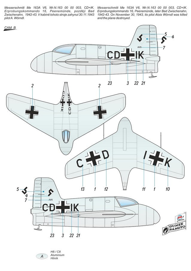 SPECIAL HOBBY (1/72) Messerschmitt Me 163A "First rocket fighter"